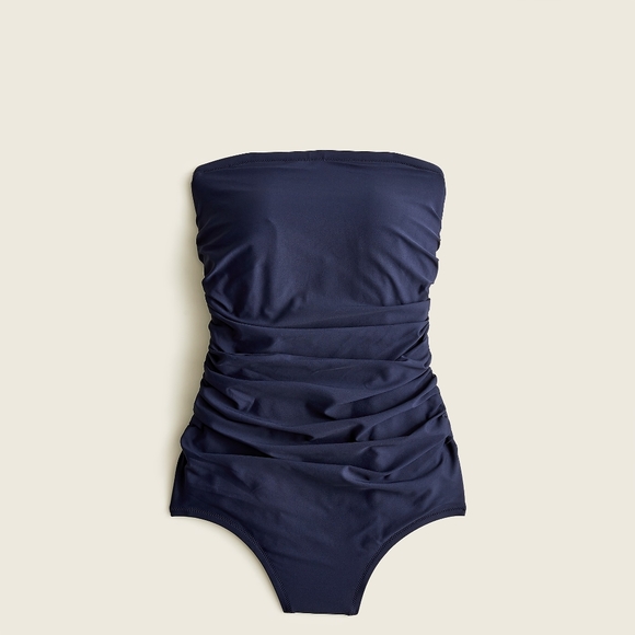 J. Crew | Swim | J Crew Ruched Bandeau One Piece Swimsuit B688 Navy ...